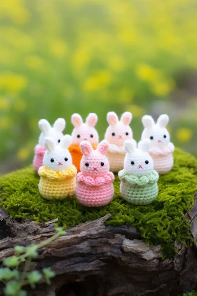 How To Crochet Yarn Easter Marshmallow Bunnies! - Mental Scoop
