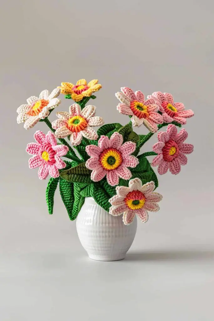 How To Crochet Your Own Daisy Display - Free Pattern! - Mental Scoop
