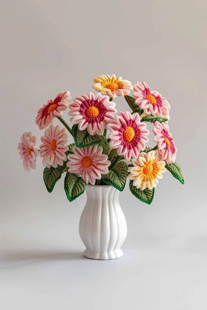 How To Crochet Your Own Daisy Display - Free Pattern! - Mental Scoop